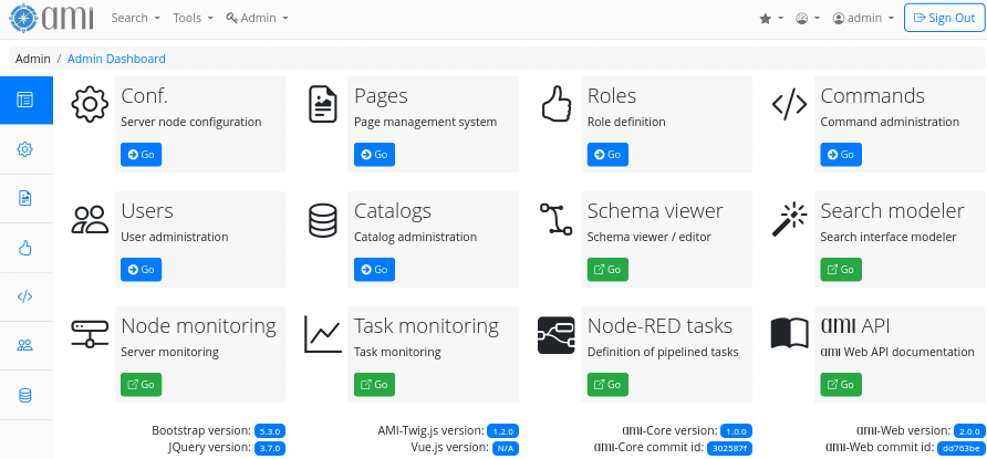 AMI-ecosystem | The admin dashboard